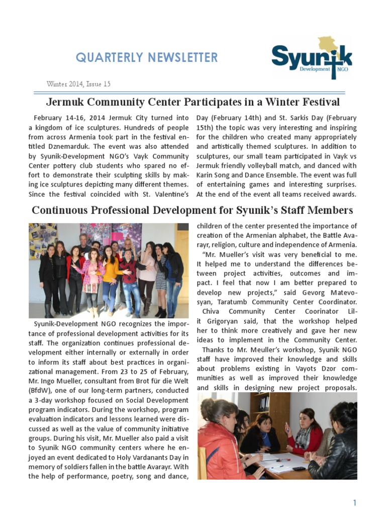 Syunik NGO Newsletter 15 | PDF | Armenia