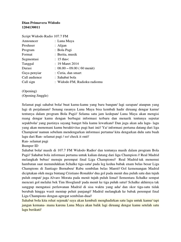 Skrip Radio | PDF