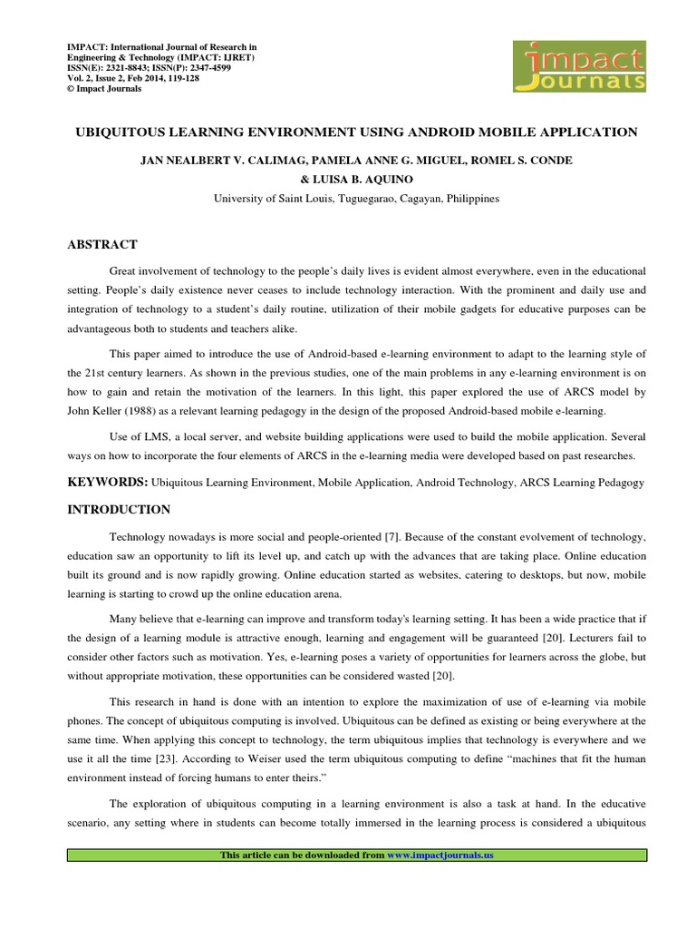 Eng-Ubiquitous Learning Environment Using Android-Luisa B. Aquino | PDF ...
