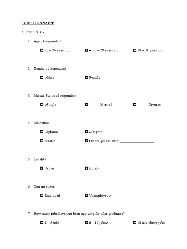 Questionnaire BRM | PDF | Employment | Labor