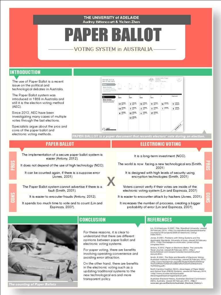 Academic Poster - Paper Ballot | PDF | Electronic Voting | Voting System