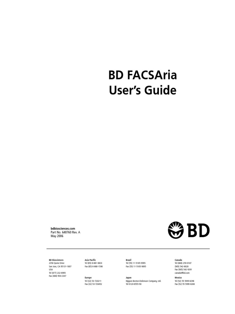 BD FACSAria Users Guide | PDF | Laser | Ac Power Plugs And Sockets