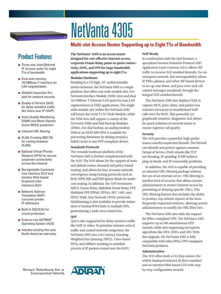 Adtran | PDF | Voice Over Ip | Quality Of Service