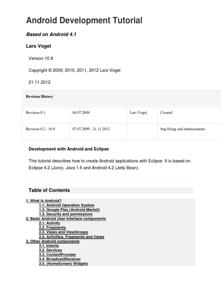 Android Development Tutorial | PDF | Android (Operating System) | Eclipse (Software)