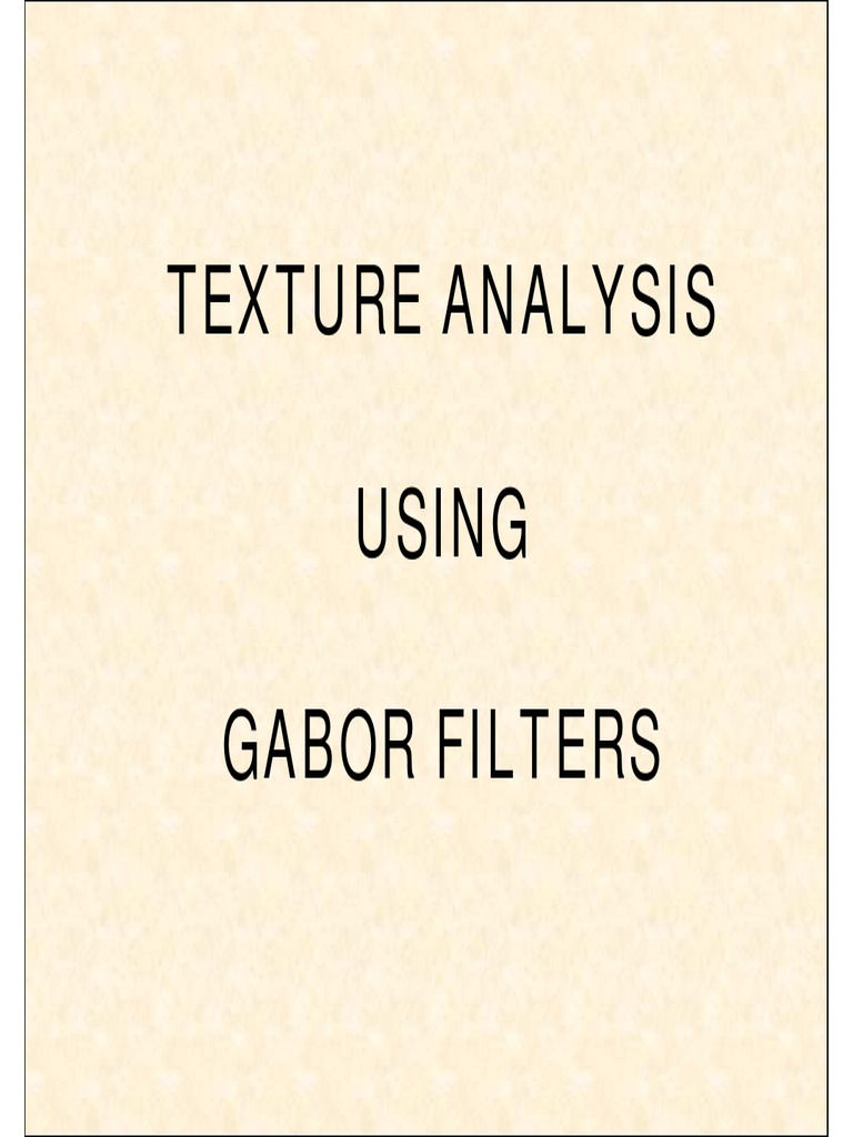 Texture Analysis Using Gabor Filters | PDF | Image Segmentation ...