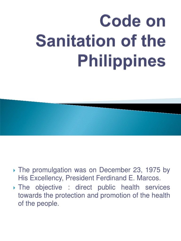 Sanitation Code | PDF | Sanitation | Drinking Water