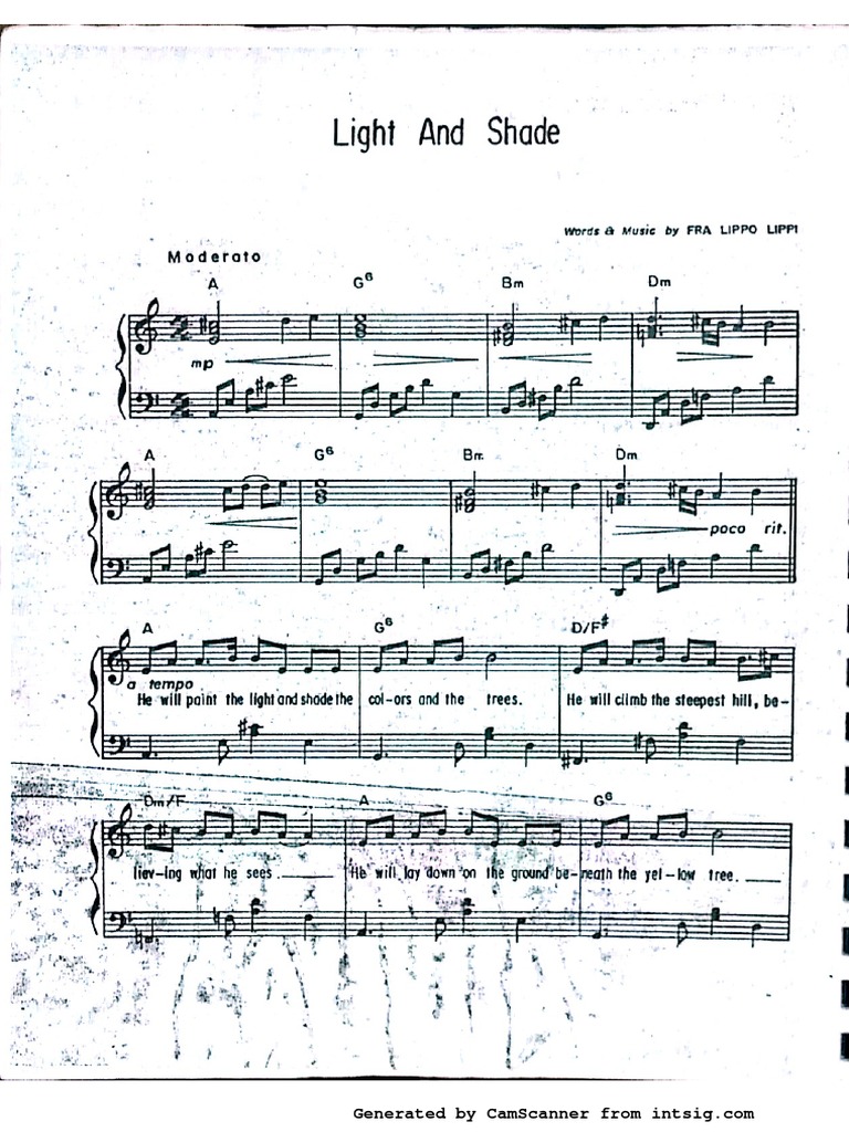 Light and Shade Chords and Lyrics | PDF