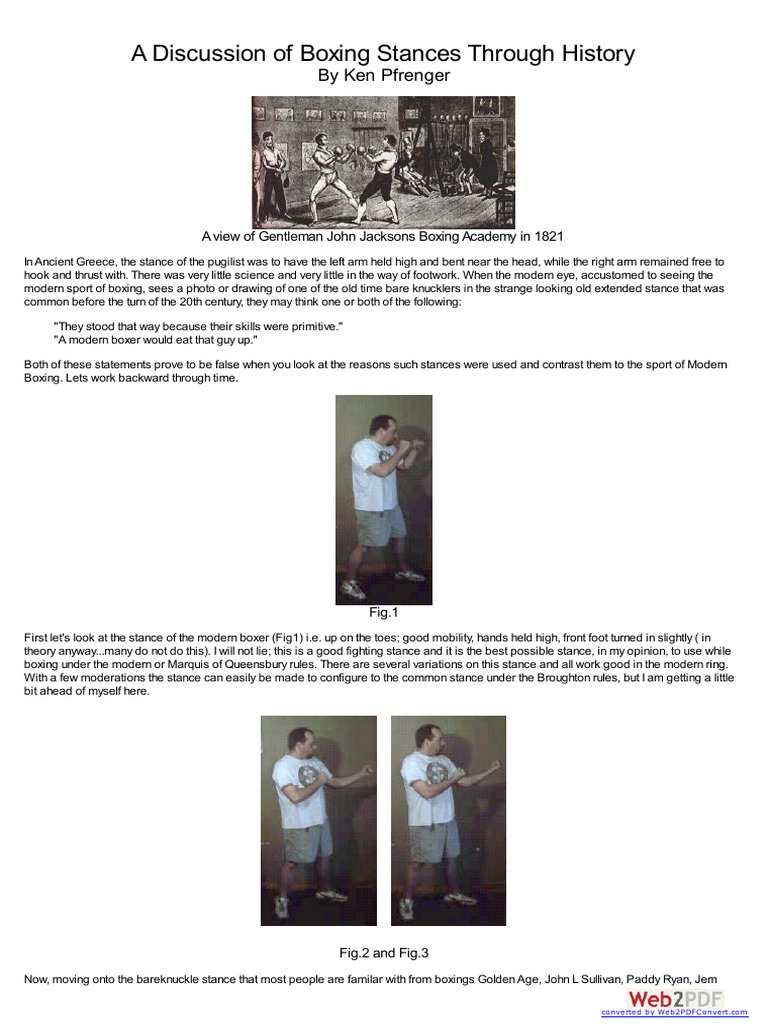 Boxing Stances Through History | Download Free PDF | Combat Sports | Combat