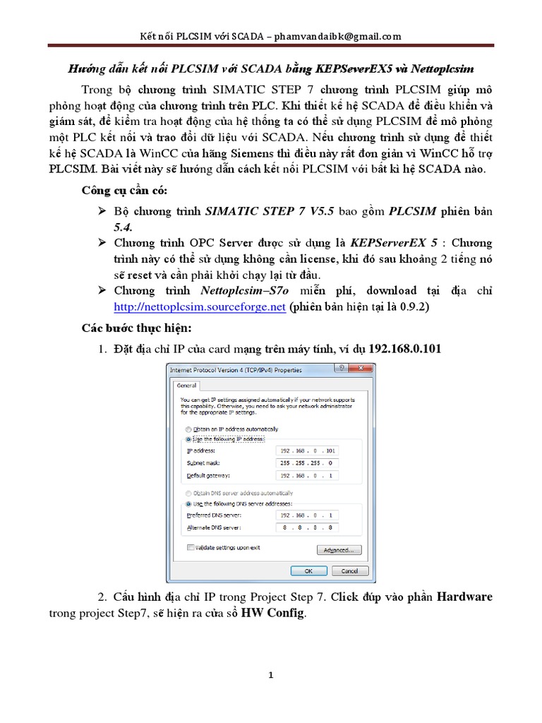 Hướng dẫn kết nối PLCSIM với SCADA | PDF