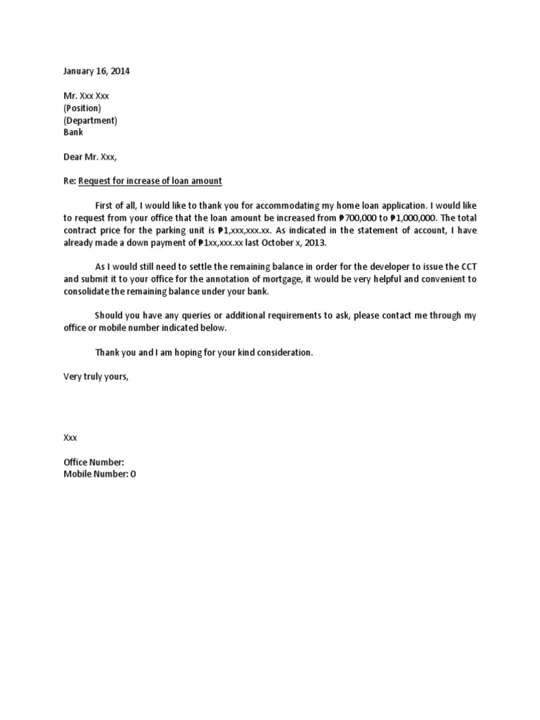 Loan Letter 1 | PDF