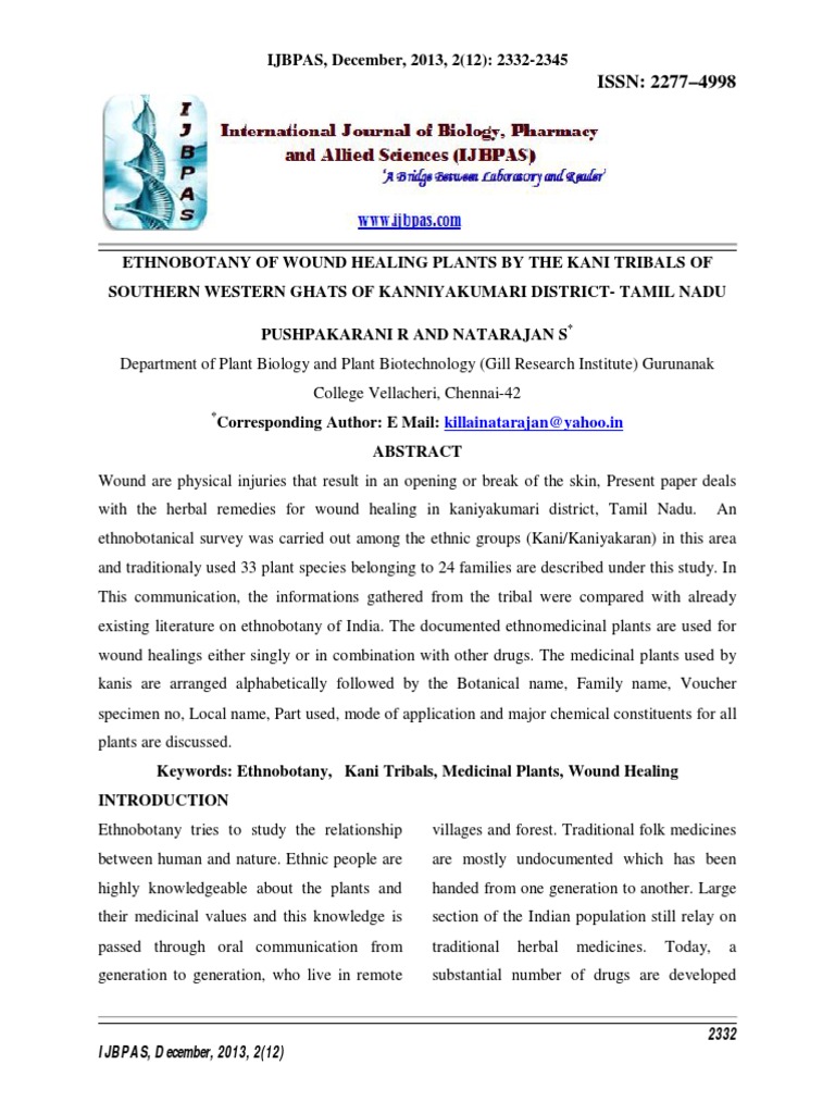 1385981557MS Ijbpas 2013 1650 | PDF | Traditional Medicine | Herbalism