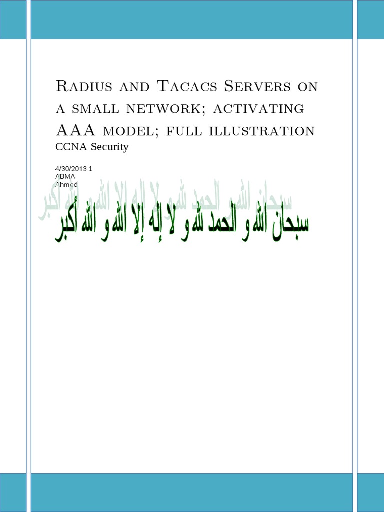 Aaa Model Radius and Tacacs Servers Lesson Full Illustration | PDF ...