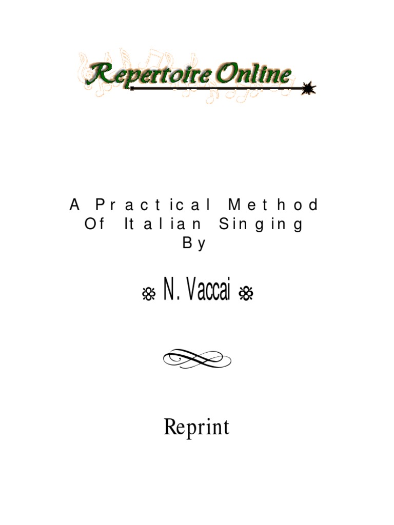 Vaccai's Practical Method for Singing | PDF