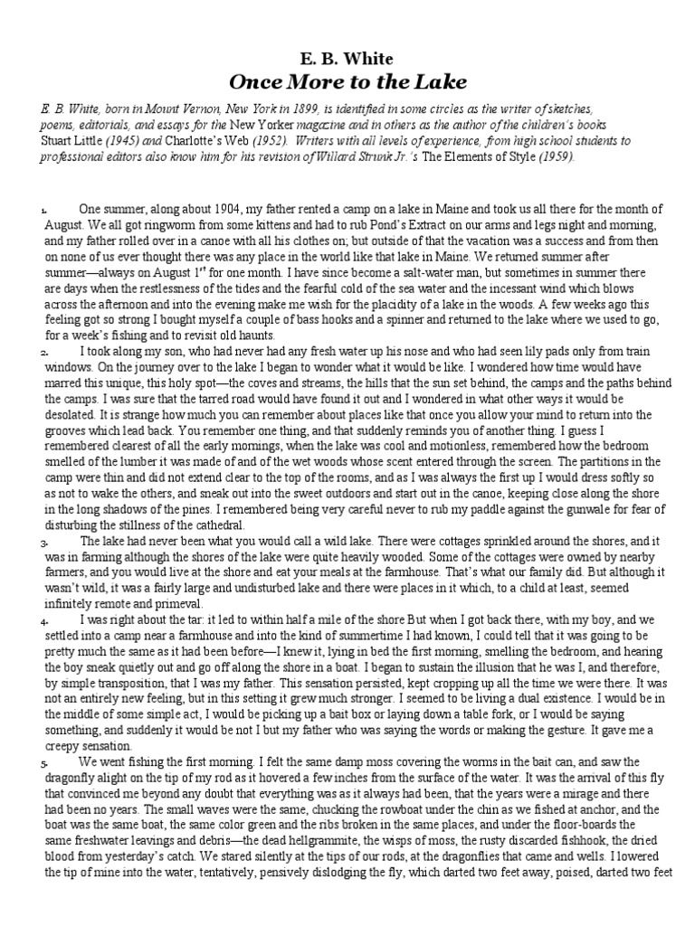 Once More To The Lake | PDF | Nature