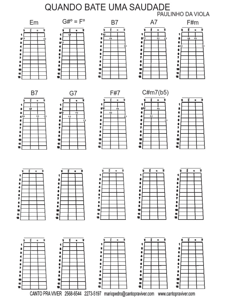 Acordes Cavaquinho Quandobate | PDF