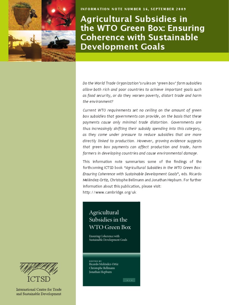 Agricultural Subsidies in the WTO Green Box: Ensuring Coherence with ...