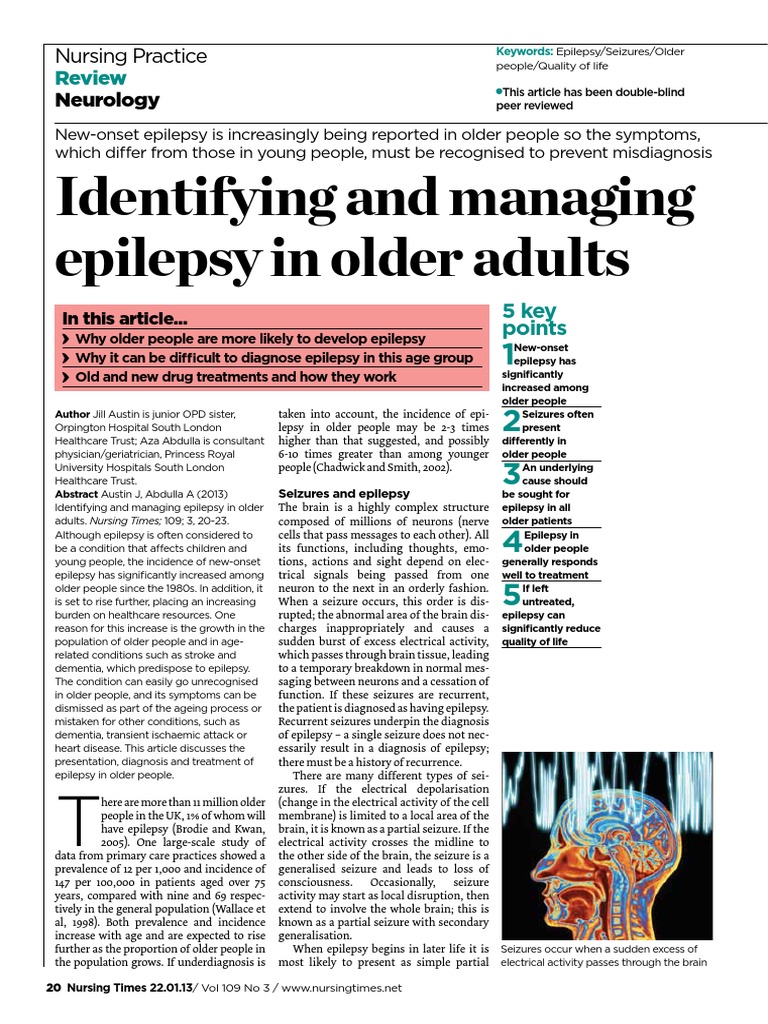 Epilepsy in Older Adults | PDF | Epilepsy | Medical Diagnosis