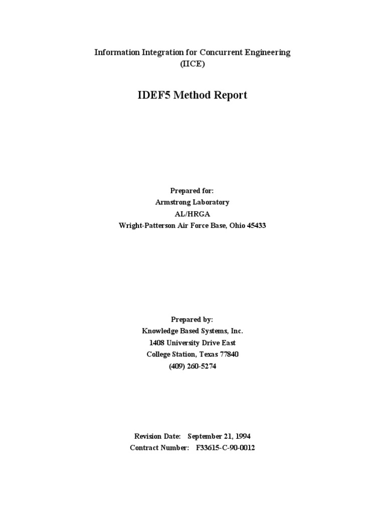 IDEF 5 Method Report | PDF | Ontology (Information Science) | Cognitive ...