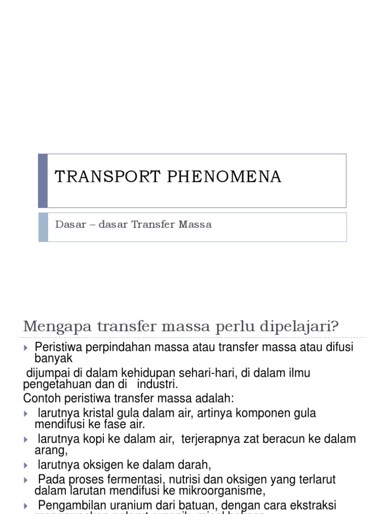 Dasar - Dasar Transfer Massa | PDF