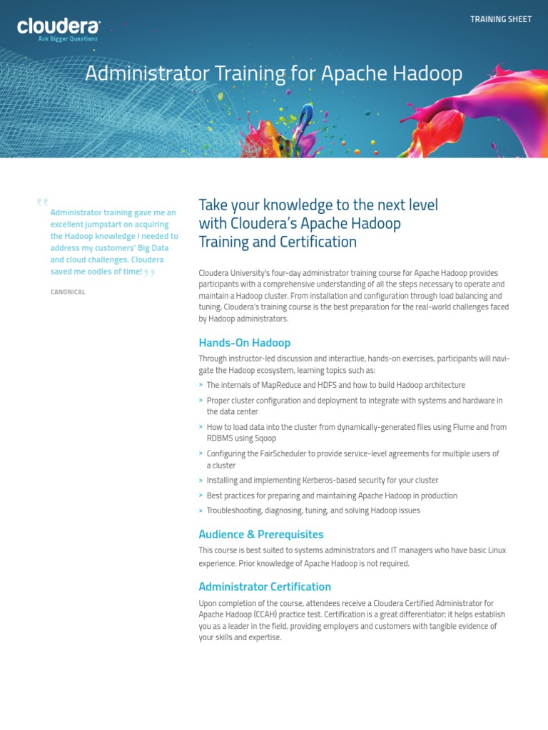 Cloudera Administrator Training For Apache Hadoop | PDF | Apache Hadoop | Distributed Computing ...