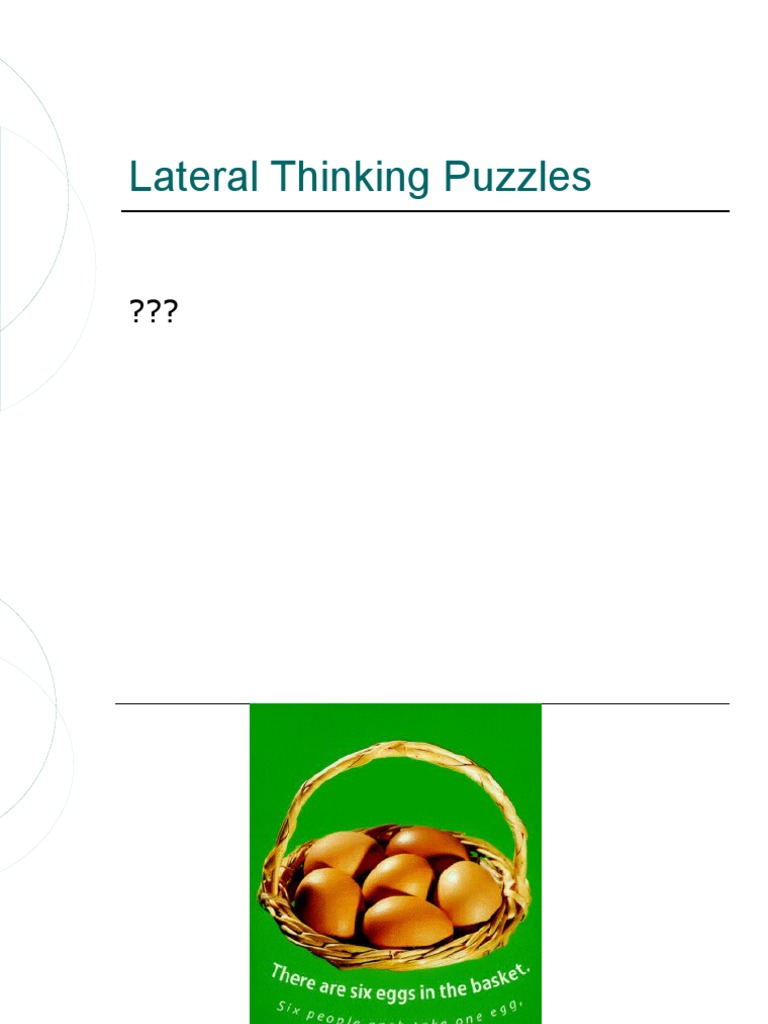 Lateral Thinking Examples for Students | PDF