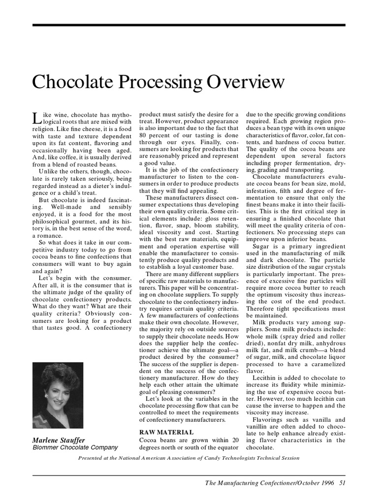 Chocolate Processing Overview Download Free Pdf Chocolate