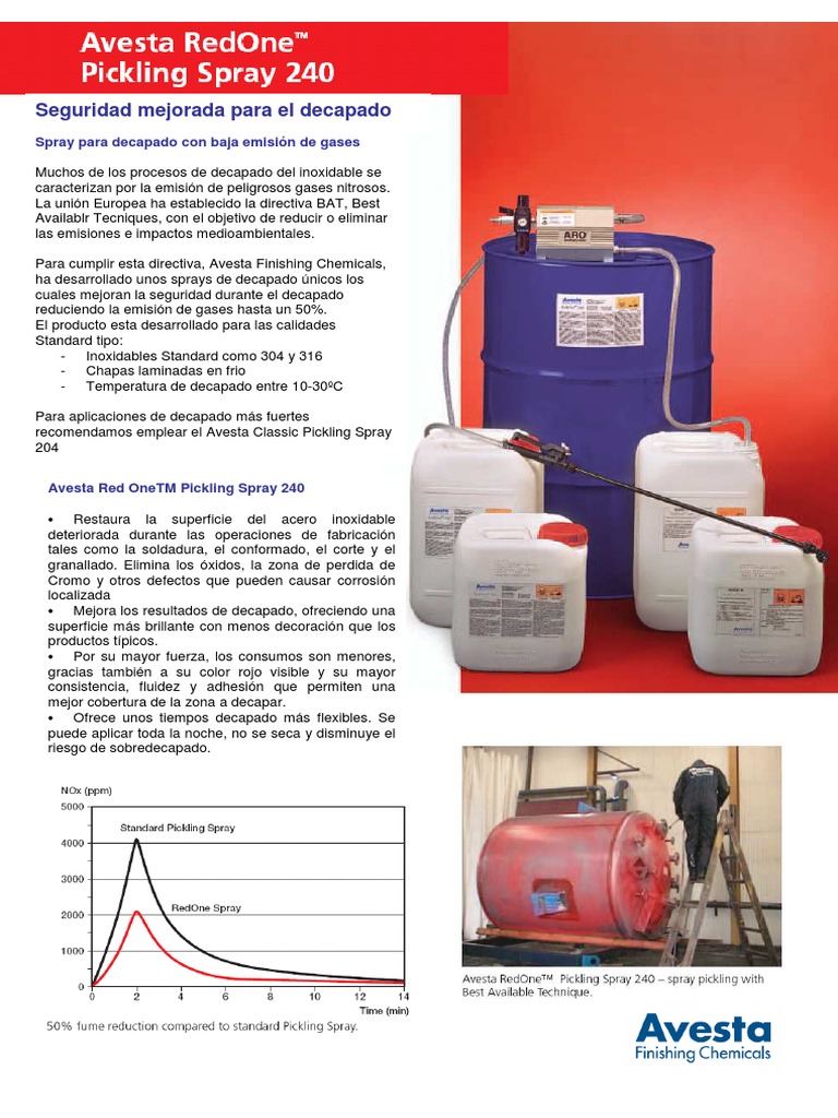 Avesta RedOne Pickling Spray 240 Esp | Descargar gratis PDF | Acero | Agua