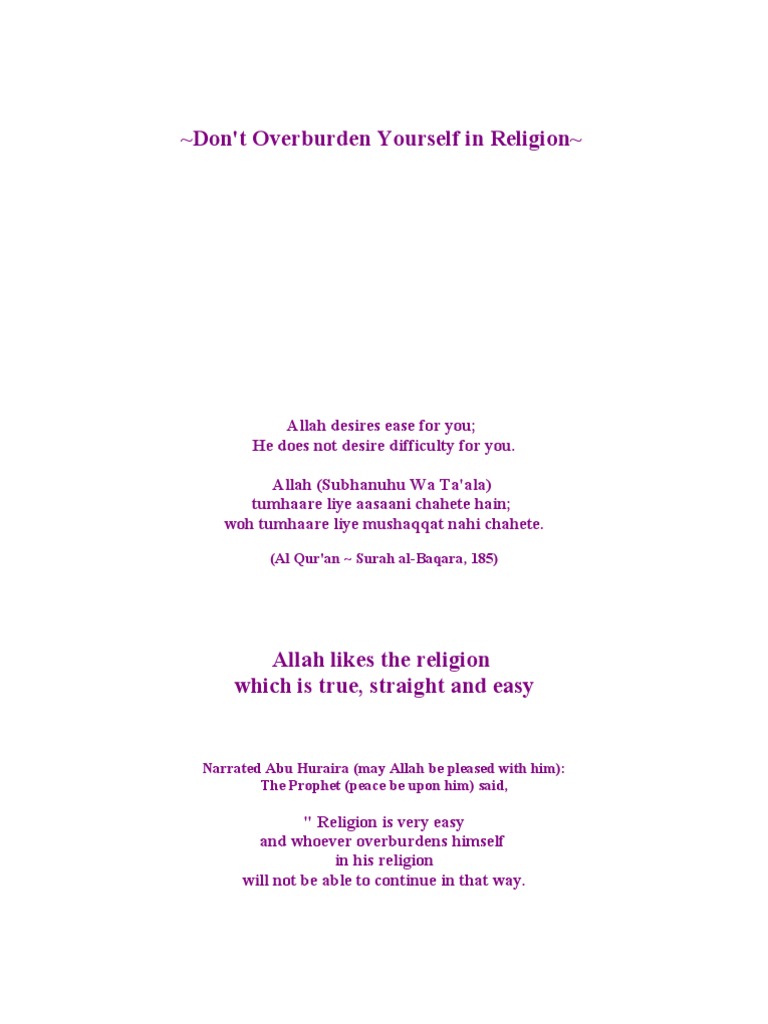 Avoiding Religious Overburdening | PDF | Abrahamic Religions ...