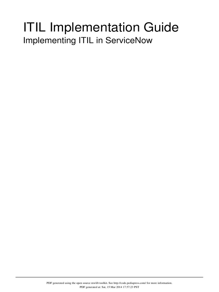 ITIL Implementation in ServiceNow Guide | PDF | Itil | Incident Management
