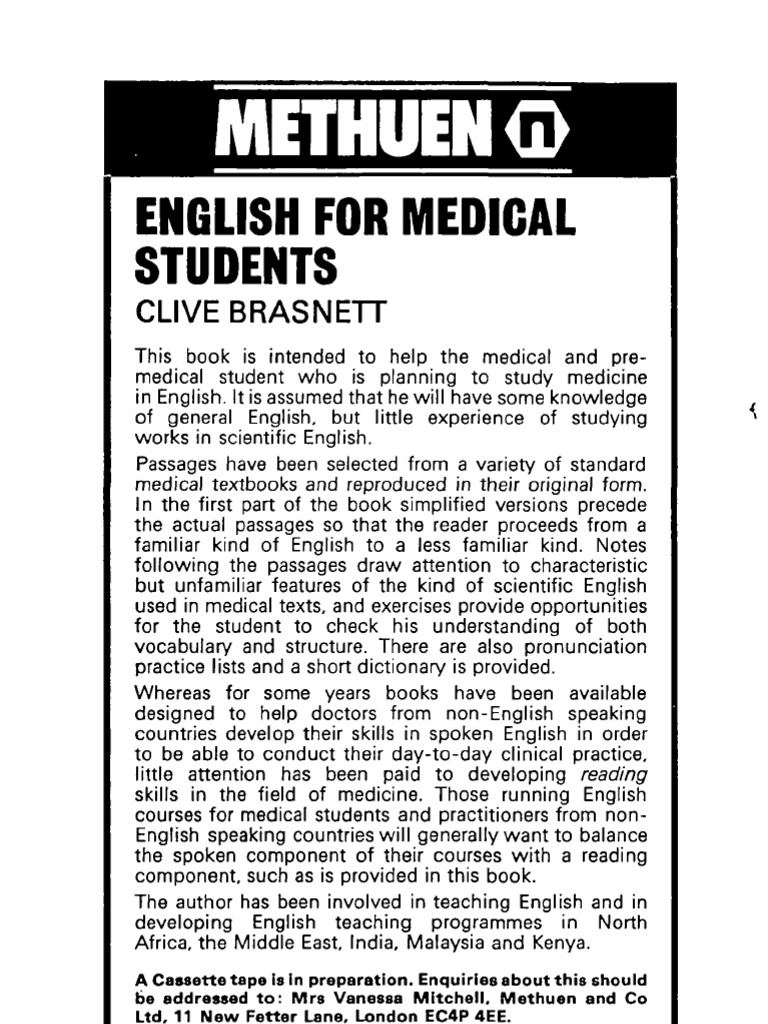 English For Medical Students | PDF | Medical School | English Language