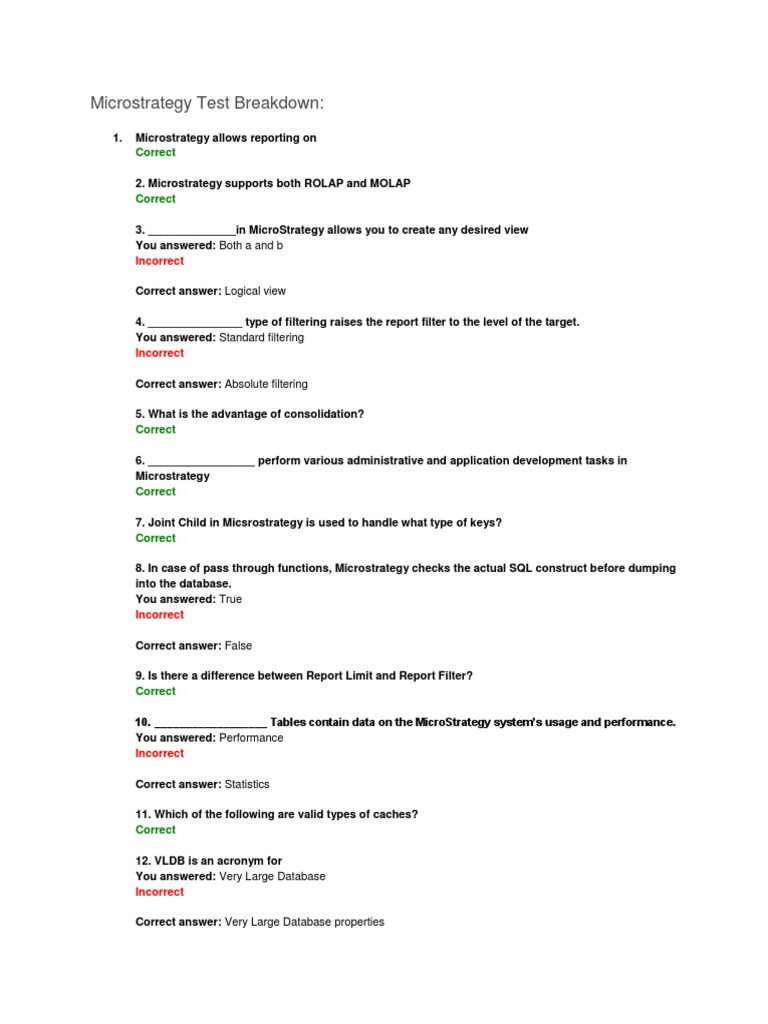 Microstrategy Test Breakdown | PDF | Computer Cluster | 64 Bit Computing
