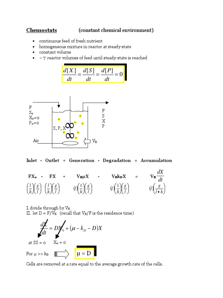 Chemostat Bioreactors | PDF | Chemistry | Physical Sciences