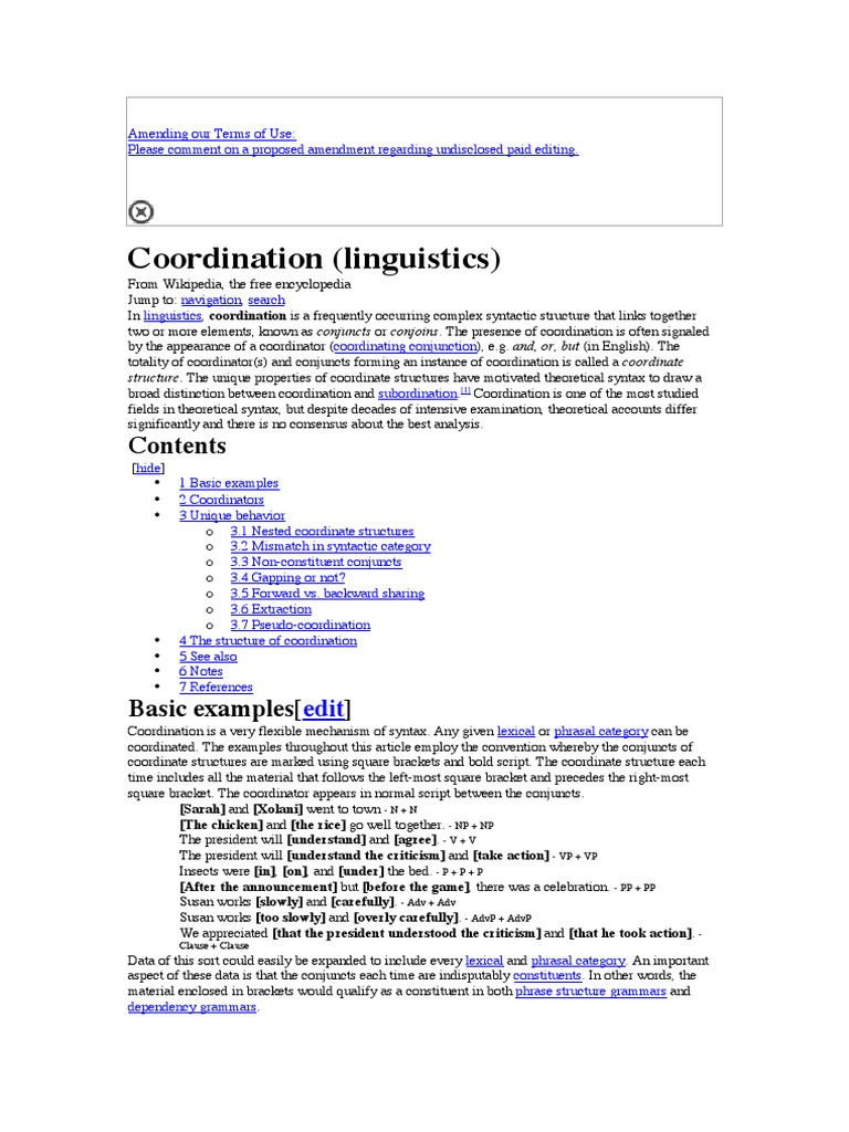 Coordination (Linguistics) - Wikipedia, The Free Encyclopedia - HTML ...