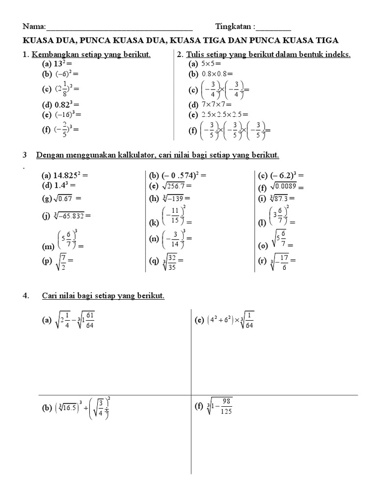 Math Form 2 (Bab 2) | PDF