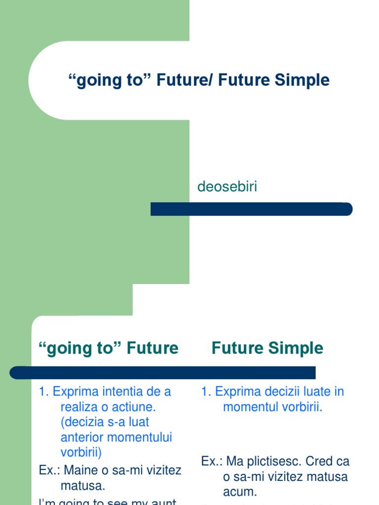 Future Forms: "Going to" vs. "Will" | PDF | Language Arts & Discipline
