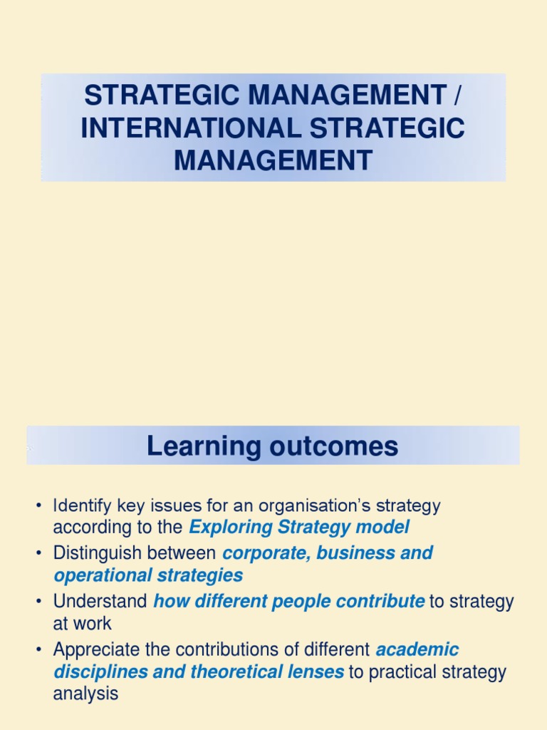 Introduction To Strategic Management | PDF | Strategic Management | Accountability