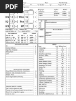 GURPS - 4th Edition - Expanded Char Sheet (Form) | PDF
