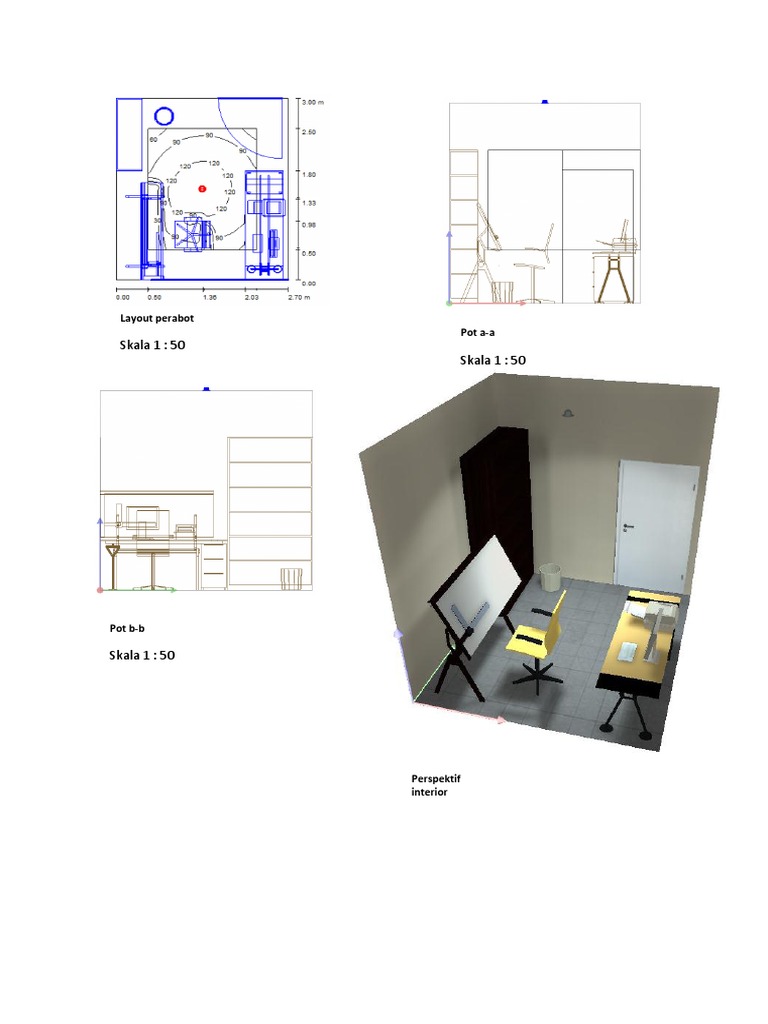 Skala 1: 50 Skala 1: 50: Layout Perabot Pot A-A | PDF