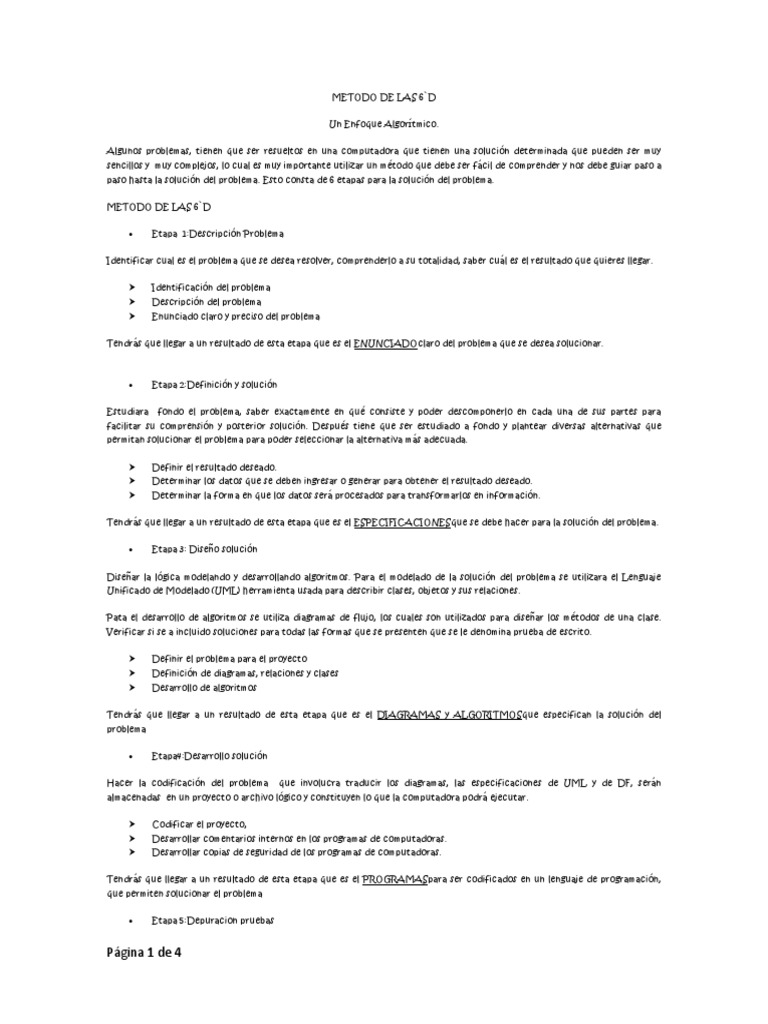 Metodo de Las 6ds | PDF | Algoritmos | Objeto (informática)