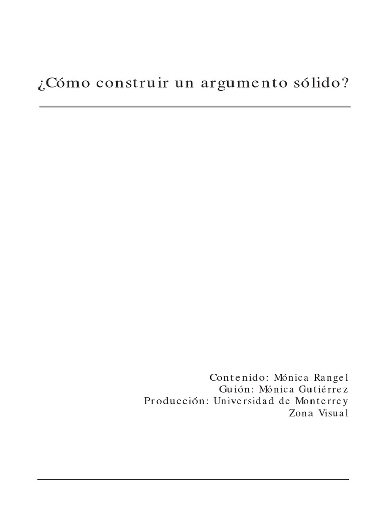 Cómo Construir Un Argumento Sólido | PDF