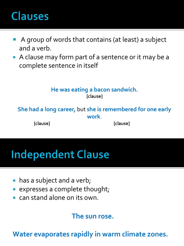 Clauses + Types of Sentences | PDF | Sentence (Linguistics) | Syntax