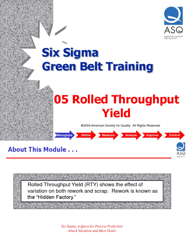 05 Rolled Throughput Yield | PDF | Six Sigma | Business
