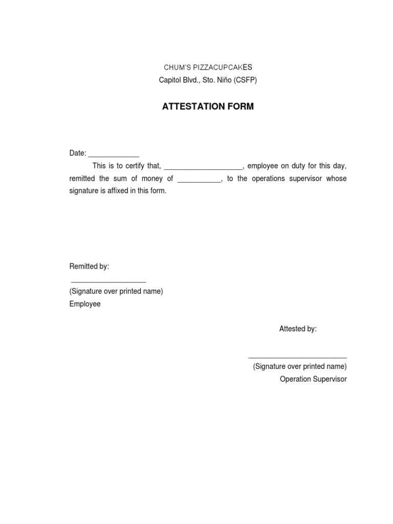 Attestation Form | PDF