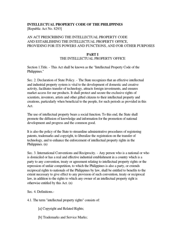 Intellectual Property Code of the Philippines | PDF | Business ...