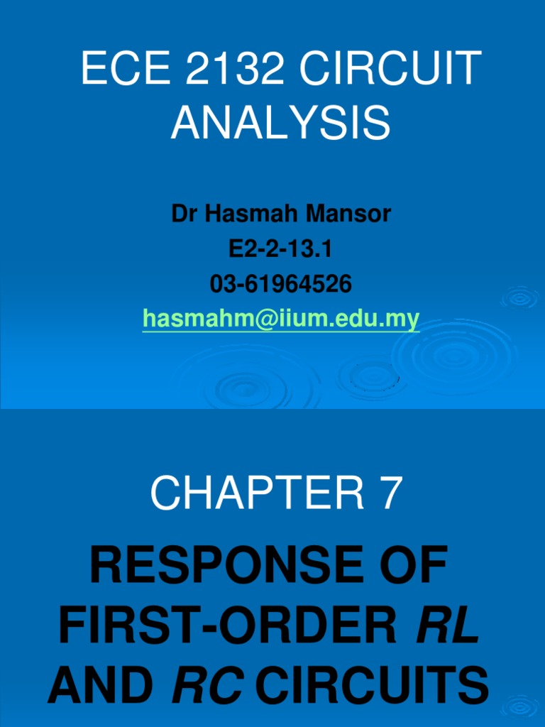 Ch7-Response of First-Order RL and RC Circuits | PDF | Electrical Network | Capacitor
