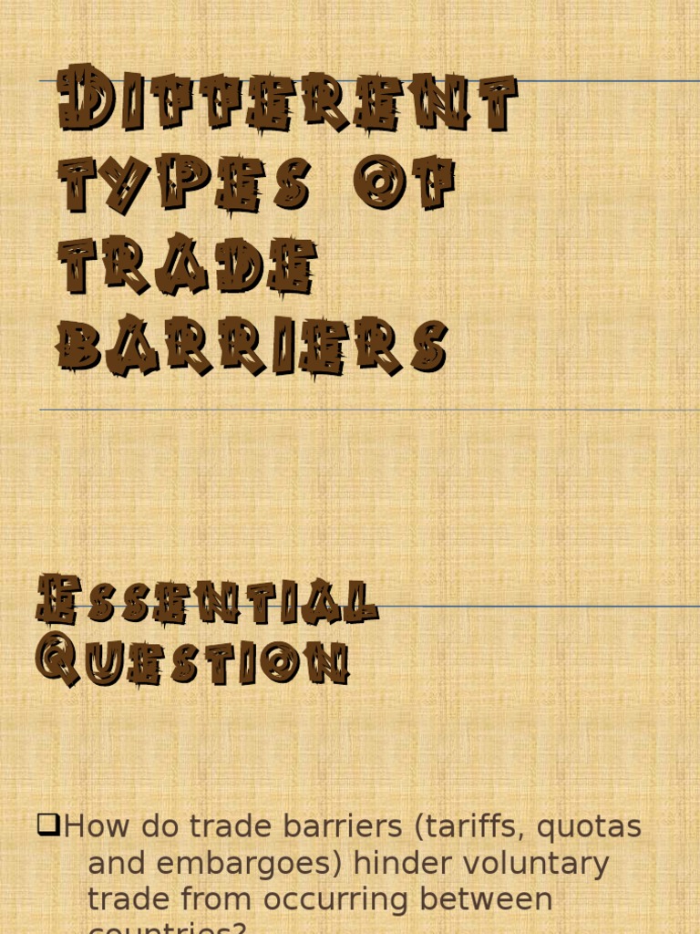 Different Types of Trade Barriers | PDF | Trade | Tariff