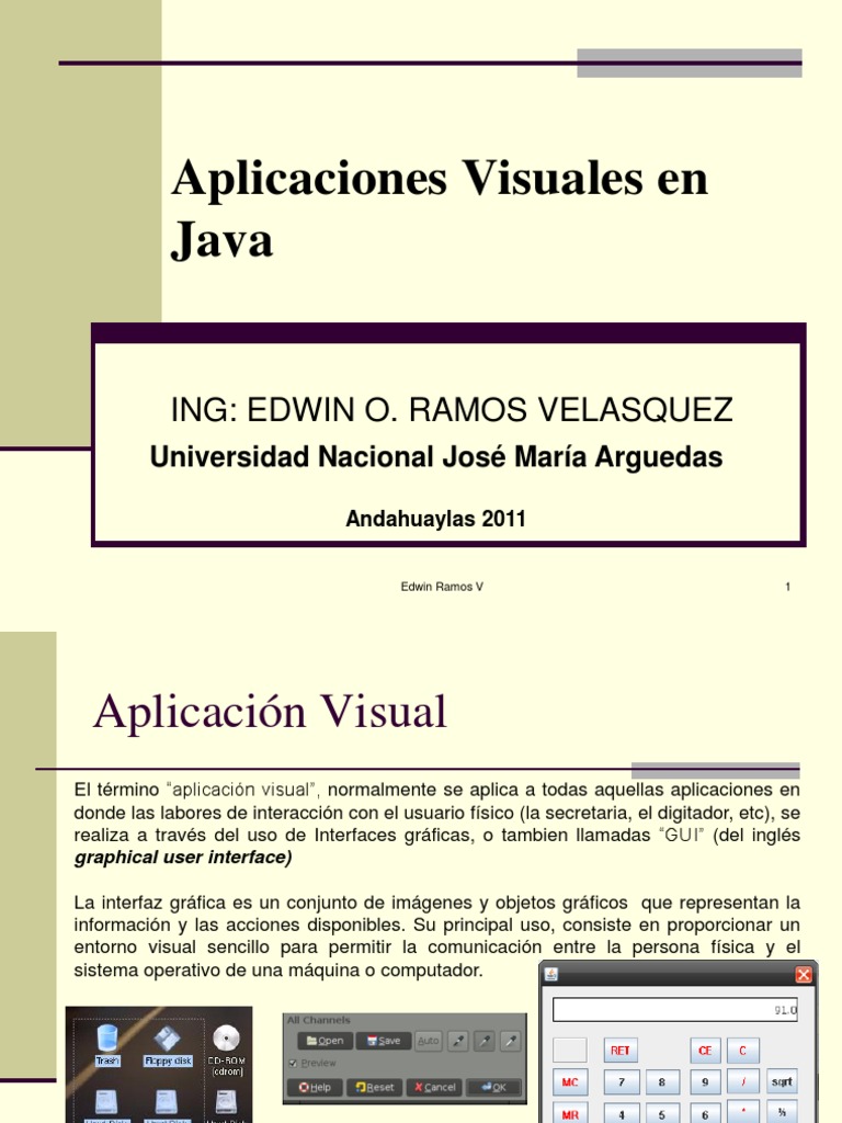 Clase 04 Aplicaciones Visuales en Java PDF | PDF | Interfaces gráficas de usuario | Software
