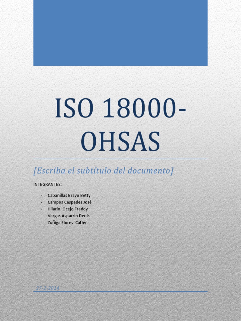 Iso 18000 | PDF | Auditoría financiera | Seguridad y salud ocupacional