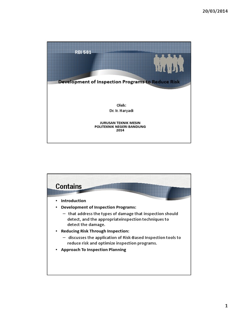 RBI API 581 Inspection Program Development | PDF | Risk | Chemistry