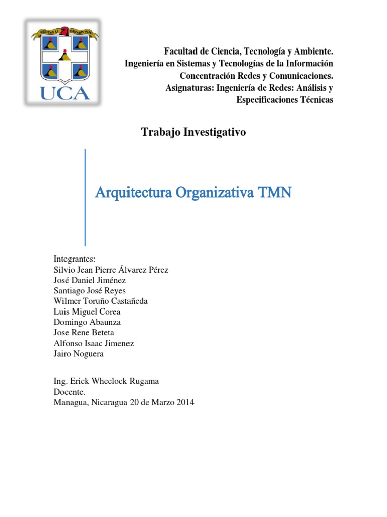 Arquitectura Organizativa TMN | PDF | Red de computadoras | Modelo osi